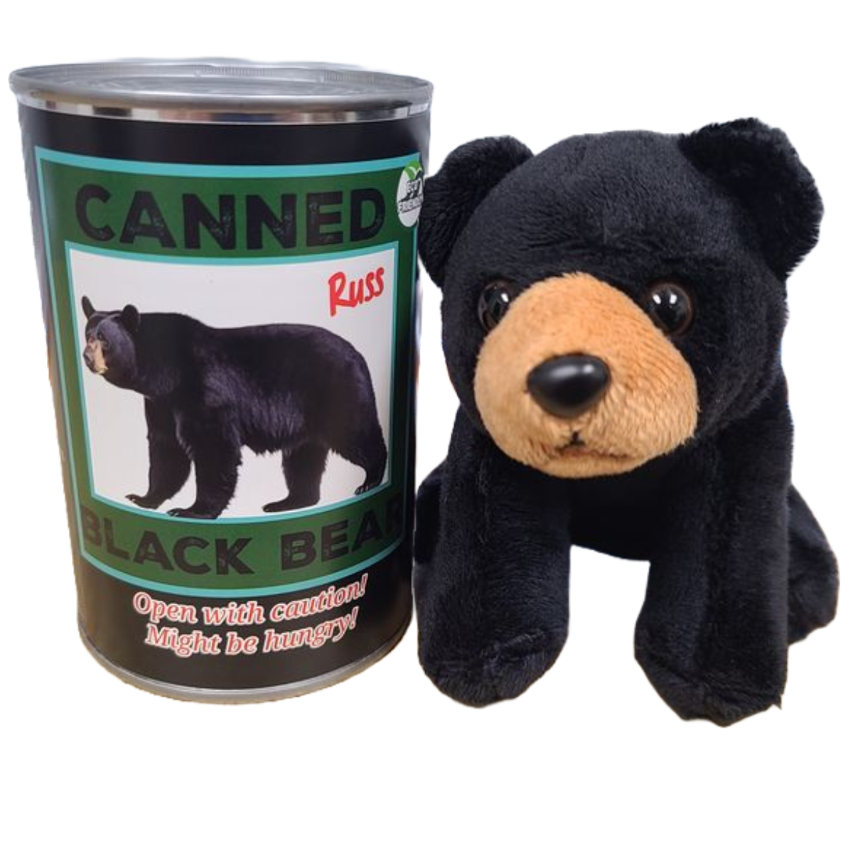 Canned Gifts - Russ the Canned Black Bear | Stuffed Zoo Plush w/Jokes ...