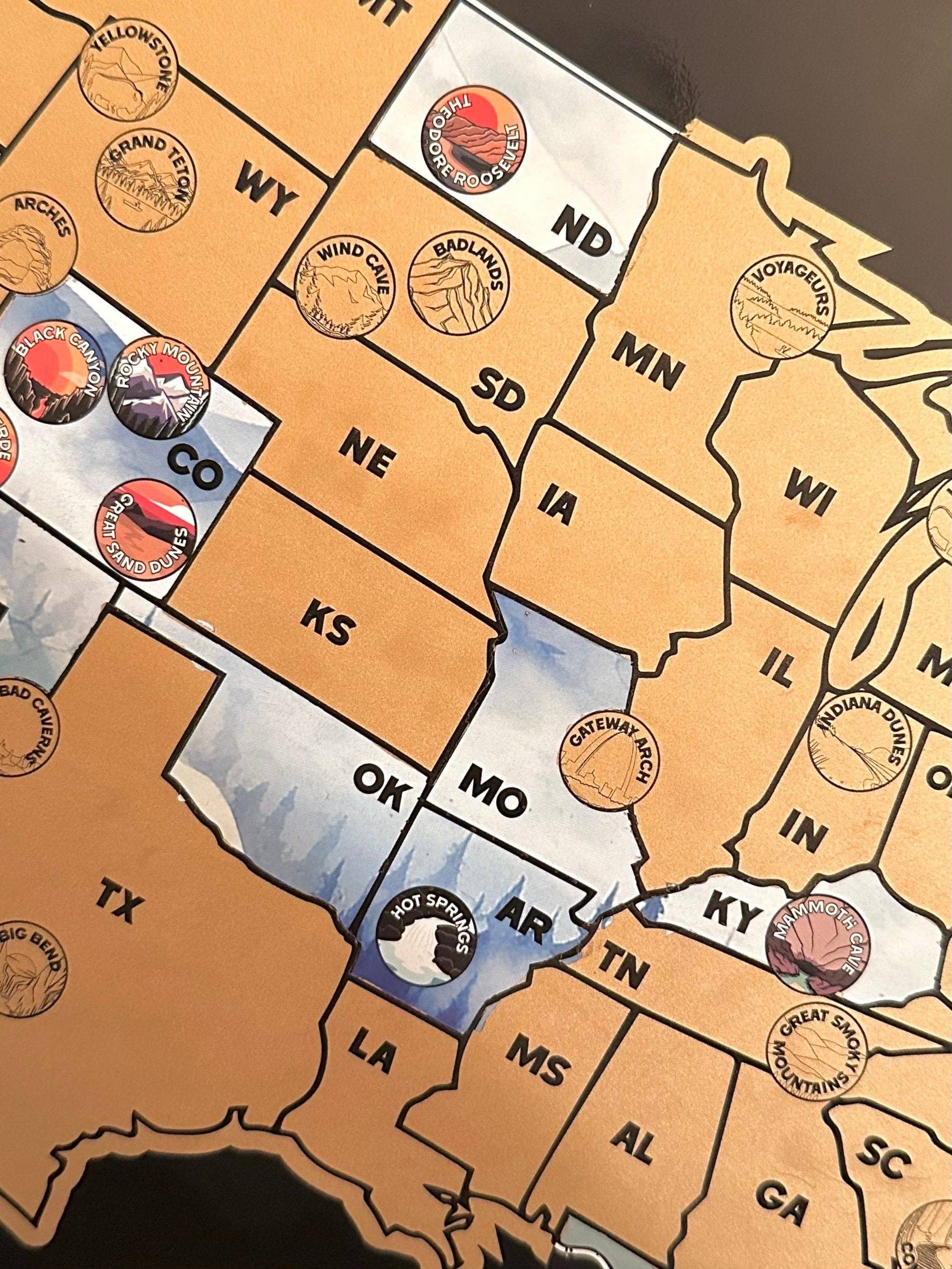 Track Your Adventures - USA Map with 63 National Parks Scratch off Map ...